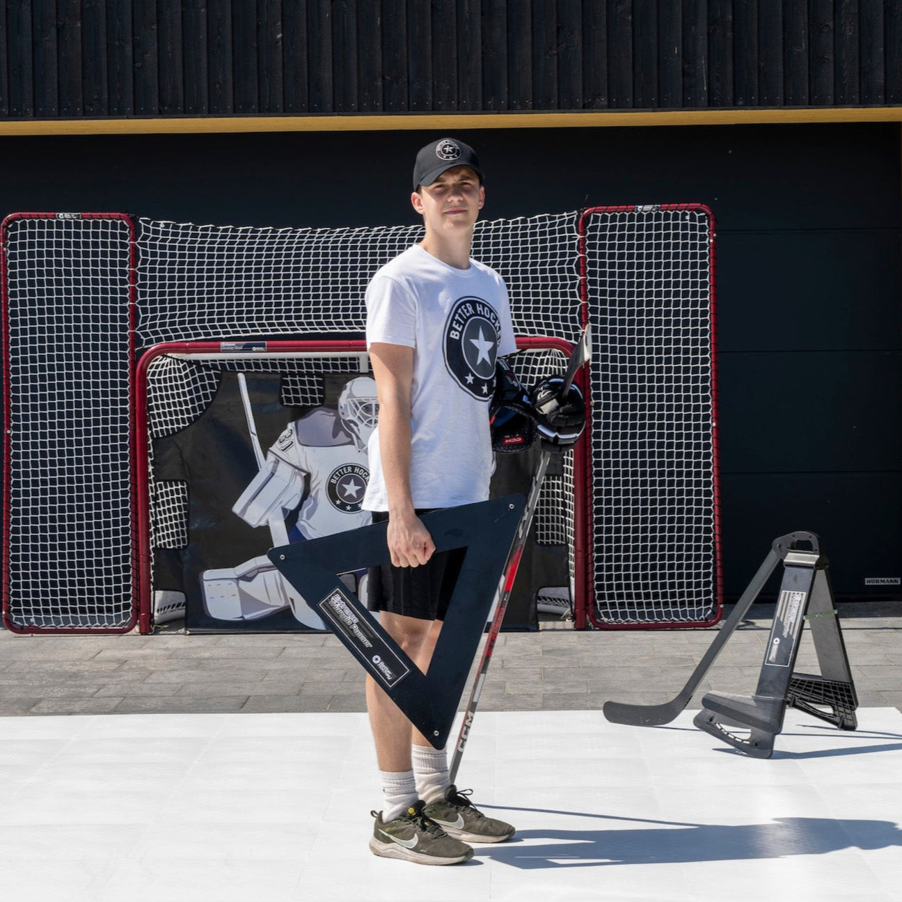 Puck Rebounder - Triangle Passer | Better Hockey – Better Hockey US